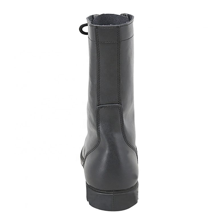 Black leather army strong boots for men