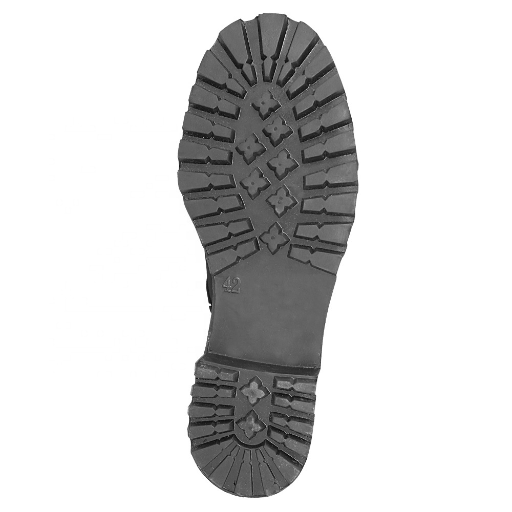 Black leather army strong boots for men