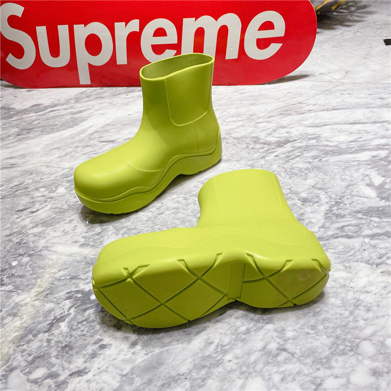 Multicolor pvc high heel rain boots